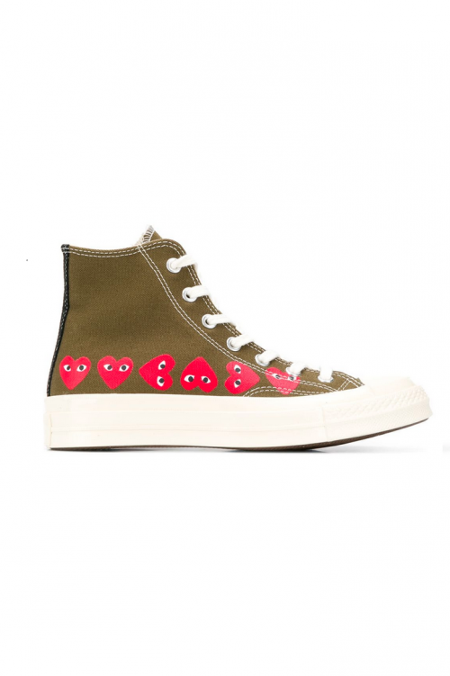 Comme des garçons Play x Converse - chuck taylor kaki montantes